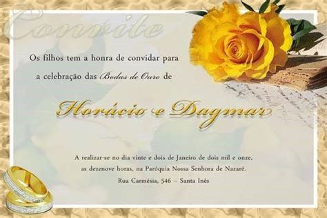 Convite De Bodas De Ouro Moderno Modelos De Convite