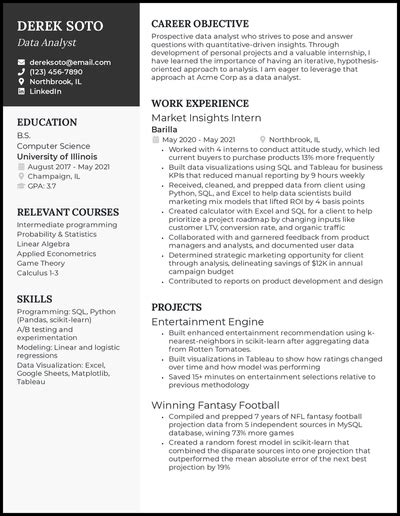Entry Level Resume Examples That Landed Jobs In Job Resume