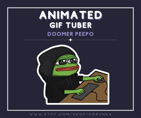 Gamer Peepo Pepe Animated Frog Twitch Pngtuber Giftuber Etsy