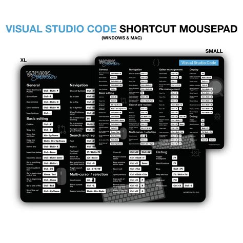 Visual Studio Code Shortcut Mousepad Etsy