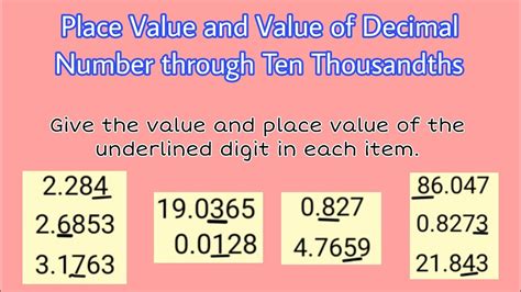 Place Value And Value Of Decimal Number Through Ten Thousandths YouTube
