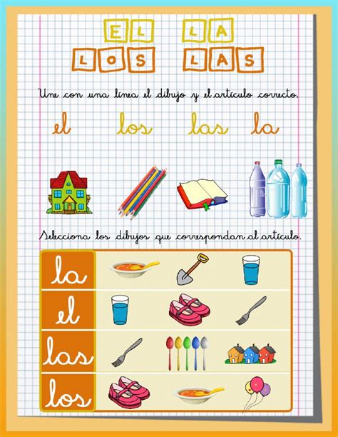 Ejercicio de Artículos la el las los Actividades preescolar
