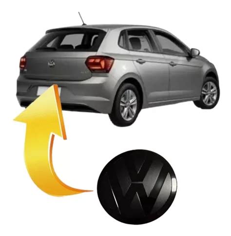 Emblema Traseiro Black Piano Fosco Volkswagen Polo Nivus