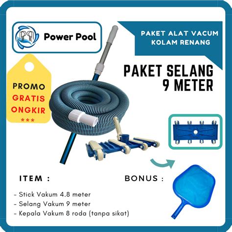 Jual Alat Vacum Kolam Renang Paket Vacuum Selang M V Head Roda