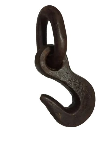 ANCIEN GROS CROCHET en fer avec son Anneau gravé 3500k EUR 119 00