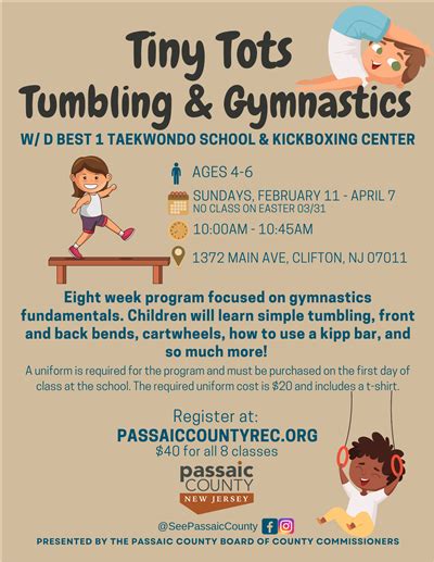 Passaic County Parks Recreation Winter Tiny Tots Tumbling