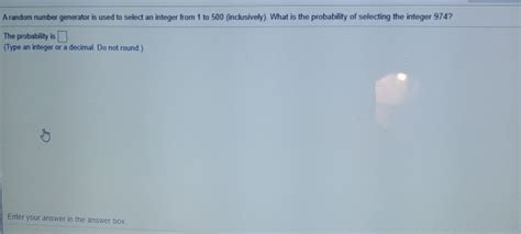 solved a random number generator is used to select an