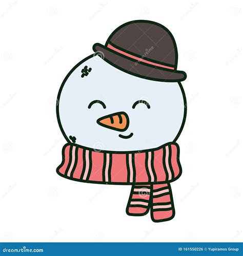 Cara De Muñeco De Nieve Con Bufanda De Sombreros Alegres Navidades