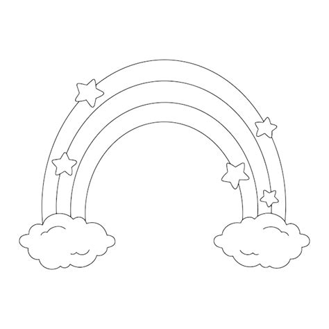 Arcs En Ciel Et Nuages Page De Livre De Coloriage Pour Les Enfants