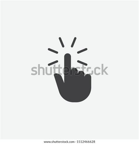 Clicking Finger Icon Hand Pointer Vector Stock Vector Royalty Free