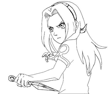 Desenhos De Sakura Haruno Lutando Para Colorir E Imprimir