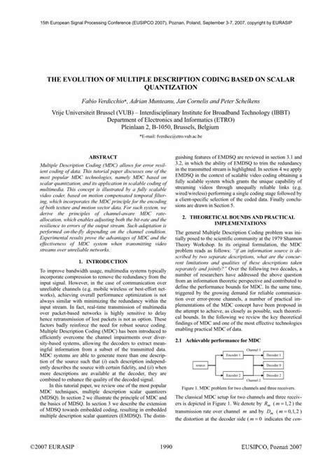 pdf the evolution of multiple description coding based on · the evolution of multiple