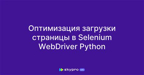 Оптимизация загрузки страницы в Selenium WebDriver Python