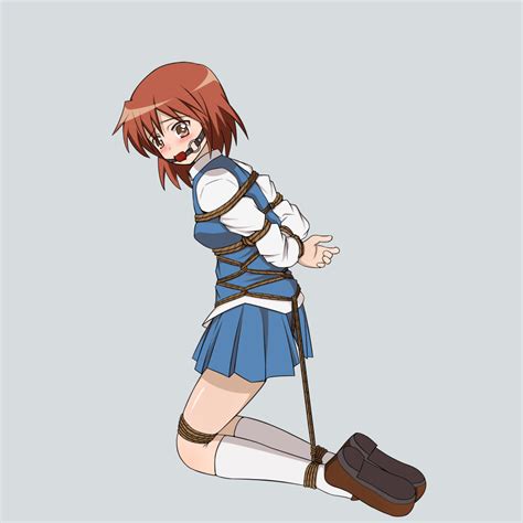 The Big Imageboard Tbib 1girl Arms Behind Back Ball Gag Bdsm Blush Bondage Bound Brown Eyes