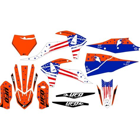 Kit De Adhesivos Ufo Patriot Ktm Exc F 250 2020 2023 Color Naranja