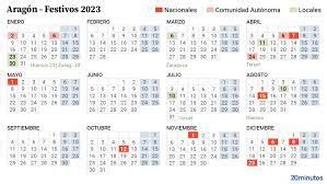 Calendario laboral de 2023 estos son todos los festivos en Aragón y