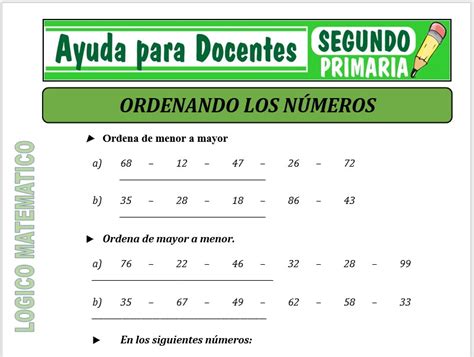 Fichas De Ascendente Y Descendente Para Segundo De Primaria Ayuda