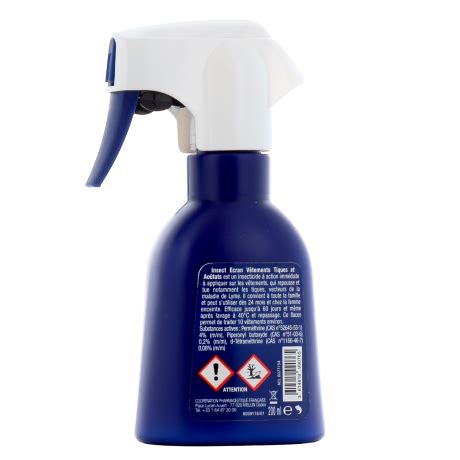 Insect Ecran Vêtements Spray insecticide anti tiques et aoutats