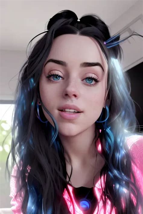 Dopamine Girl An Ultra Realistic Photograph Of Billie Eilish Wearing