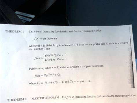 solved theorem 1 let f be an increasing function that satisfies the recurrence relation f n