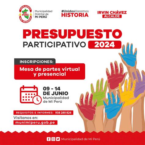Presupuesto Participativo 𝟮𝟬𝟮𝟰 Campañas Municipalidad Distrital de