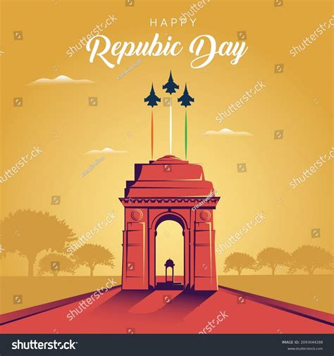 Indian Republic Day Celebrations 26th January Stock Vector Royalty