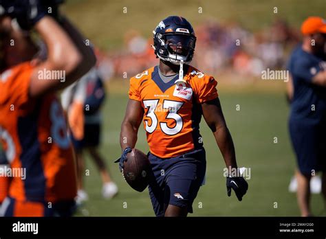 Denver Broncos Running Back Javonte Williams 33 Takes Part In Drills