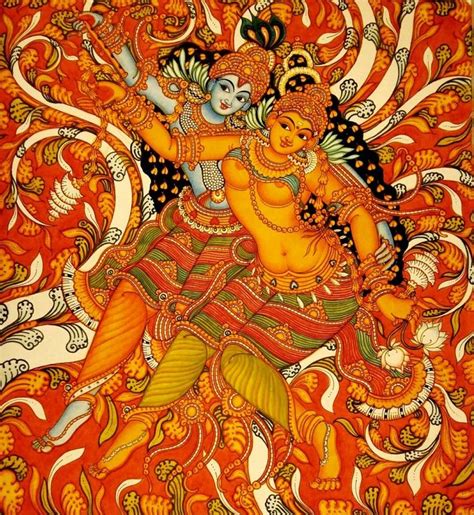 Krishna Radha Eternal Dance Kerala Mural Painting Mural Painting