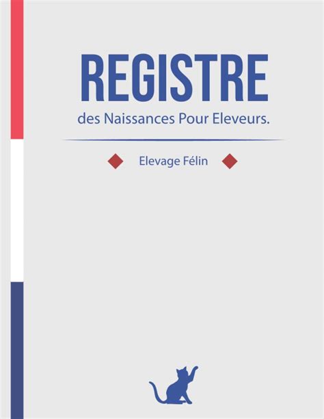 Buy Registre des Naissances Pour Eleveurs Elevage Félin Registre pour