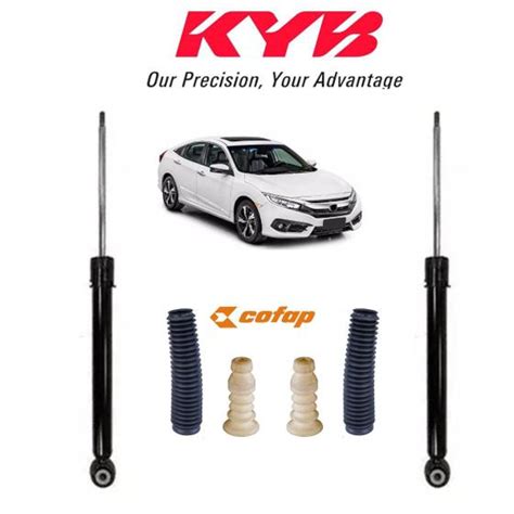 Amortecedor Honda Civic Traseiro Kayaba Kit Batente Cofap 2017 A 2021