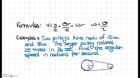 word problems involving the linear and angular speed of circular motion youtube