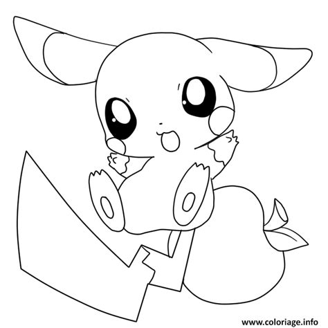 Coloriage Pikachu Mignon Jecolorie