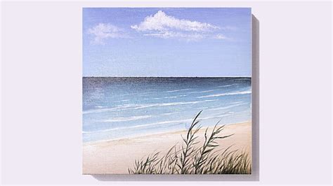 EASY BEACH ACRYLIC PAINTING TUTORIAL FOR BEGINNERS HOW TO PAINT BEACH