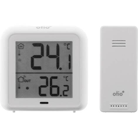 Thermomètre hygromètre blanc avec capteur sans fil Otio