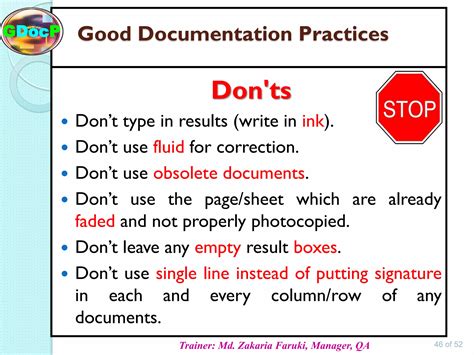 Good Documentation Practice GDocP Pdf