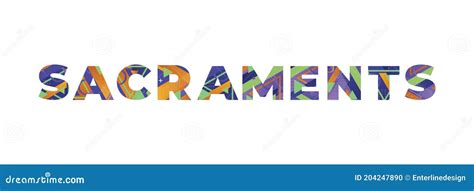 Sacrament Concept Retro Colorful Word Art Illustration Stock Vector