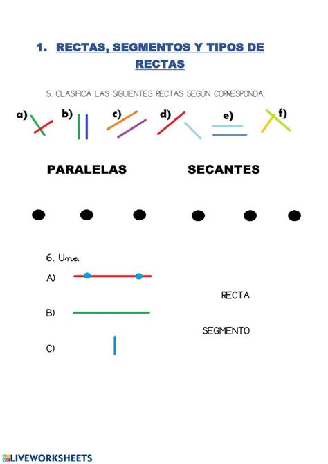 Las rectas online activity Rectas Lecciones de matemáticas