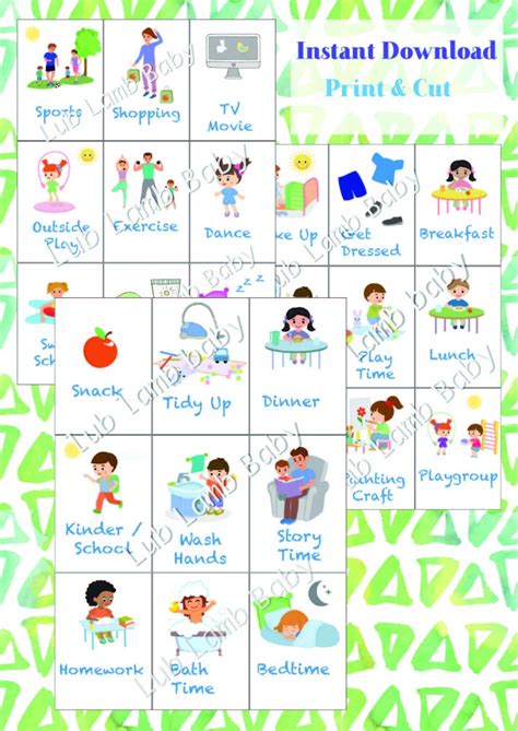Daily Routine Flash Cards Printable
