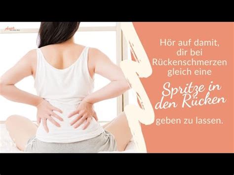 Hör auf damit bei Rückenschmerzen gleich Spritzen in den Rücken