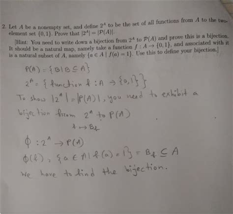 solved 2 let a be a nonempty set and define 24 to be the