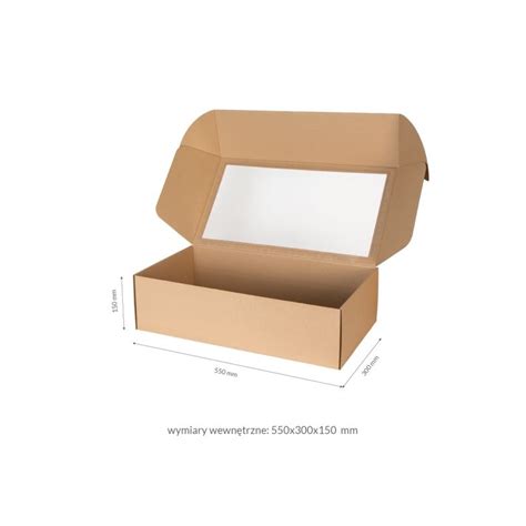 Pudełko fasonowe z okienkiem 550x300x150 mm