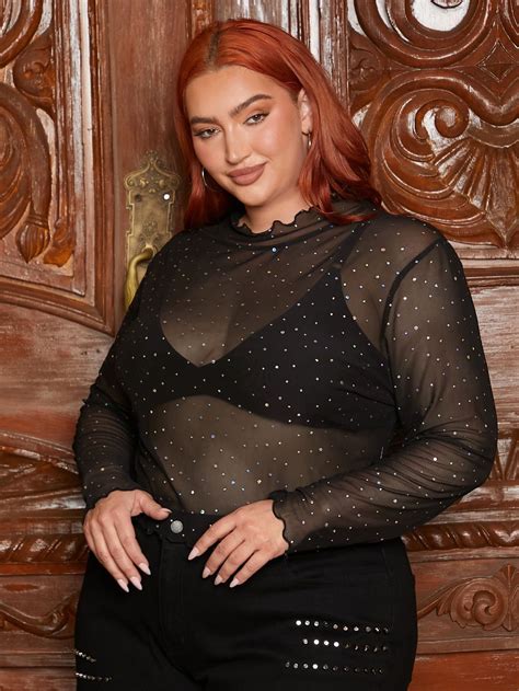 Plus Mock Neck Leopard Print Sheer Mesh Top Without Bra Artofit