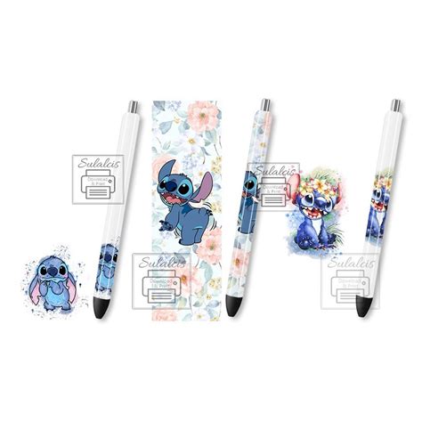 Stitch Pen Wraps Set 3 Png Cartoon Png Stich Bundle Design Etsy