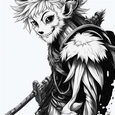 KREA AI Illustration Of Cute Sun Wukong Anime Suitable For