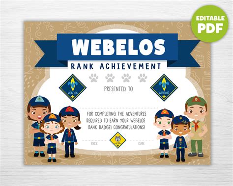 Cub Scout Certificate Templates