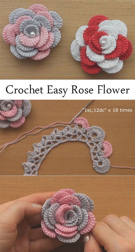 Crochet Rose Flower Patterns For Beginners