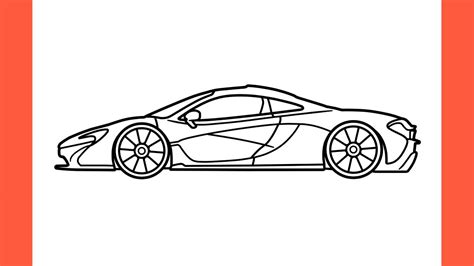 How To Draw A Mclaren P Easy Drawing Mclaren P Sports Car Step
