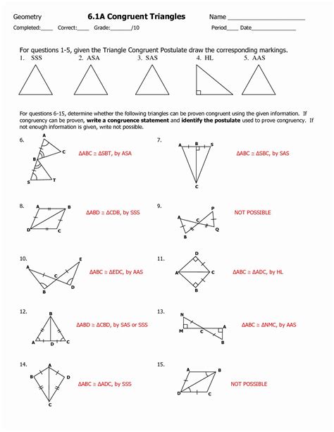 Triangle Congruence Practice Problems