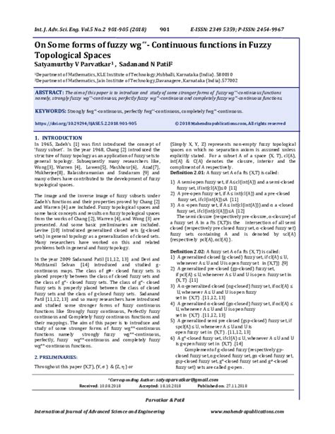pdf on some forms of fuzzy wg continuous functions in fuzzy topological spaces