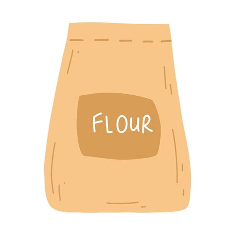 bolsa de harina en estilo plano de dibujos animados ilustración